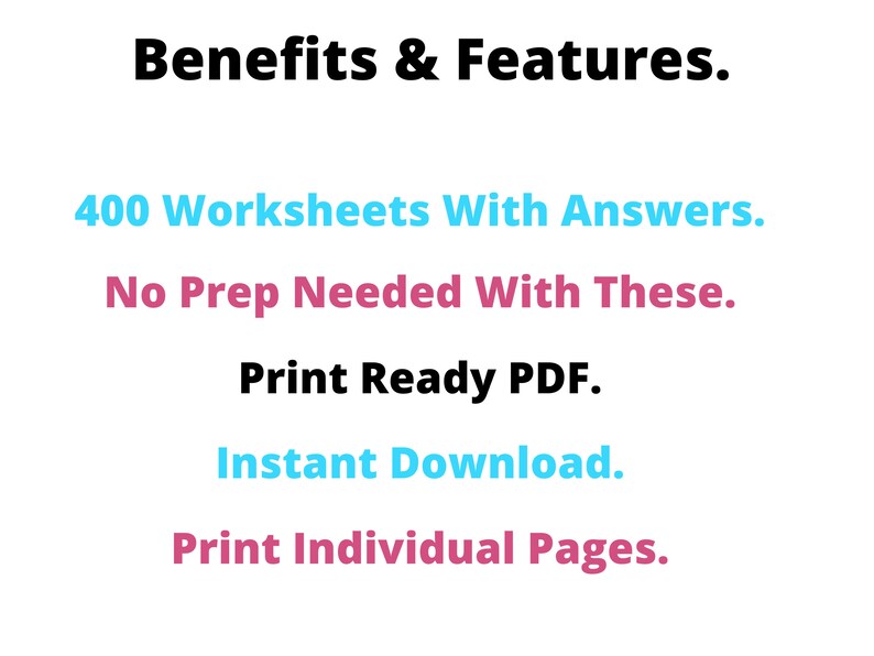Math Worksheets Bundle: Over 400 Pages of Math Worksheets Including ...