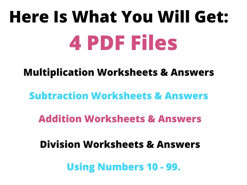 Math Worksheets Bundle: Over 400 Pages of Math Worksheets Including ...
