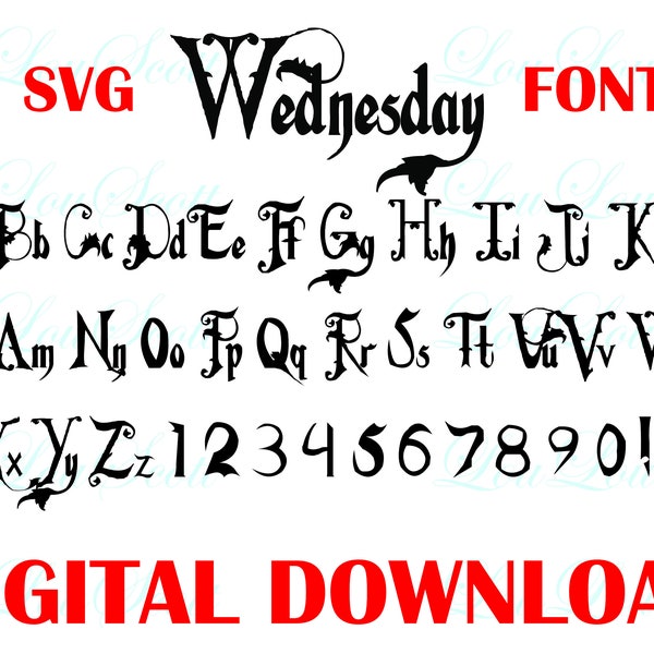 Wednesday Addams Svg Font - Etsy Canada