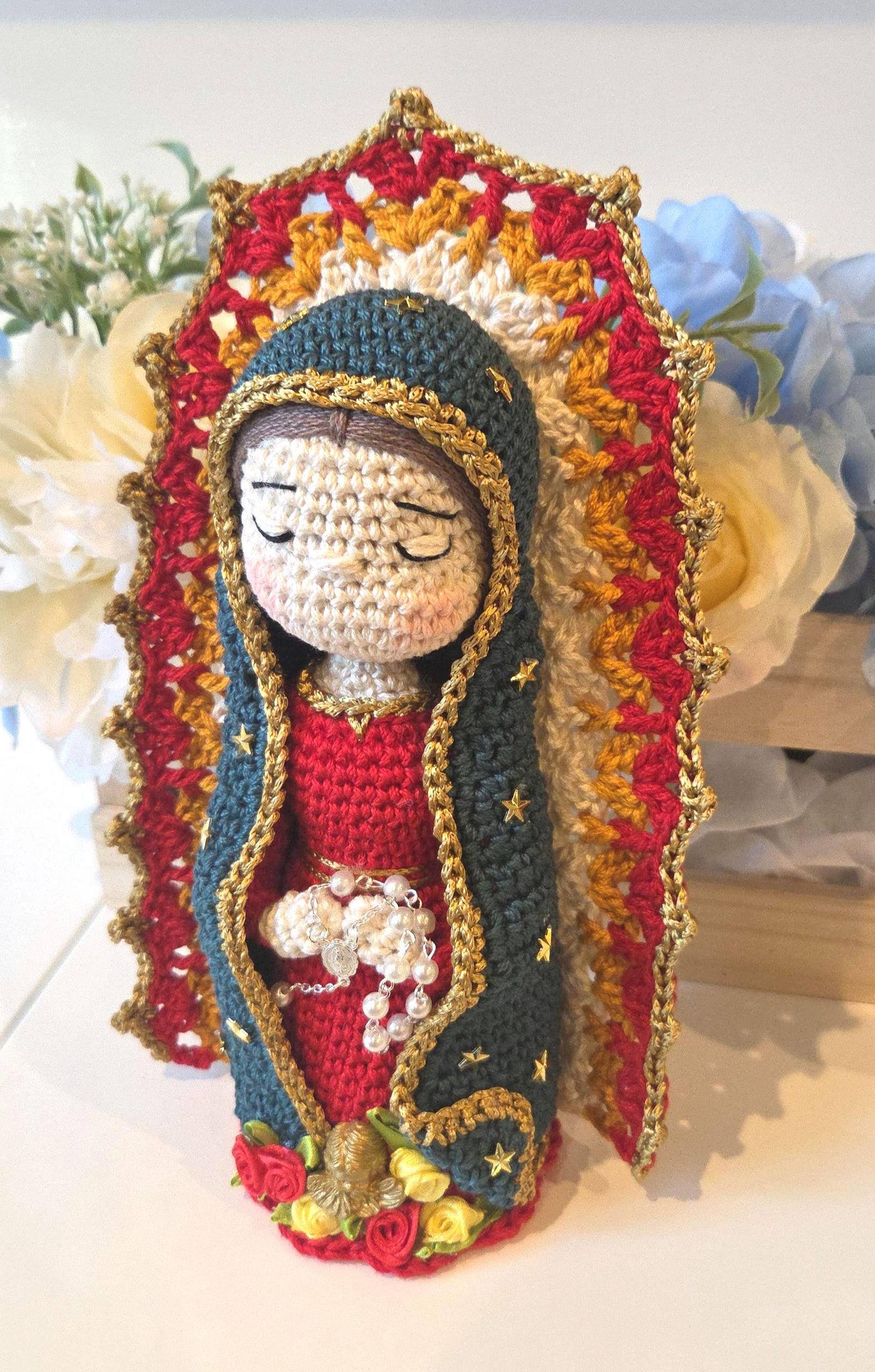 Handmade Crocheted Virgin Mary of Guadalupe Amigurumi Doll - Etsy
