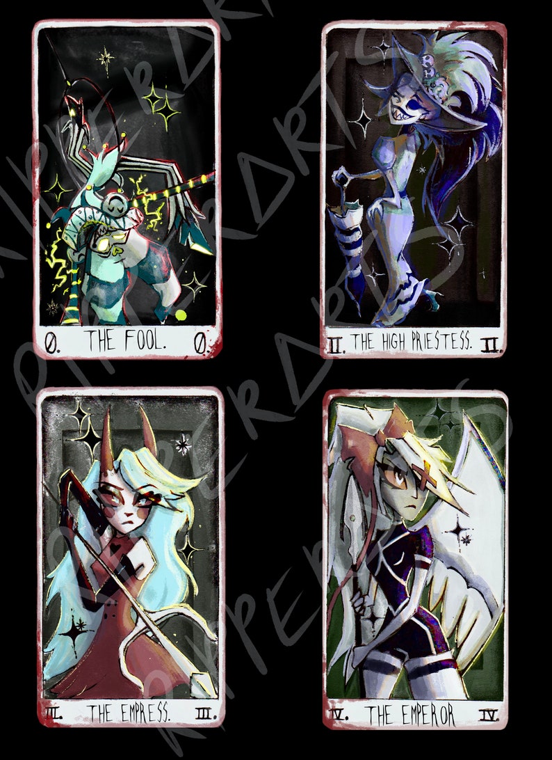 HELLUVAVERSE Hazbin Hotel&helluva Boss Tarot Card Stickers - Etsy