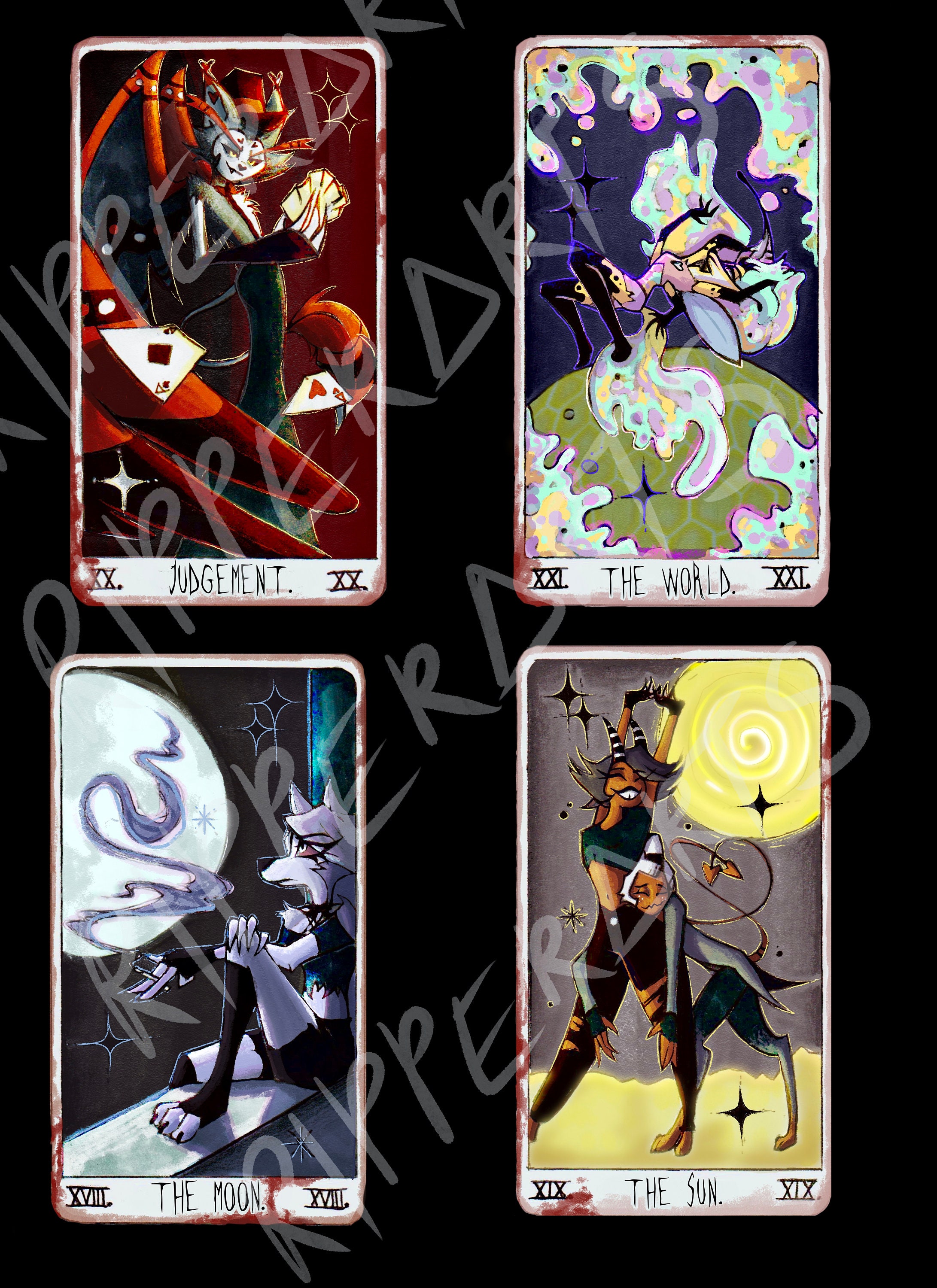 HELLUVAVERSE Hazbin Hotel&helluva Boss Tarot Card Stickers - Etsy