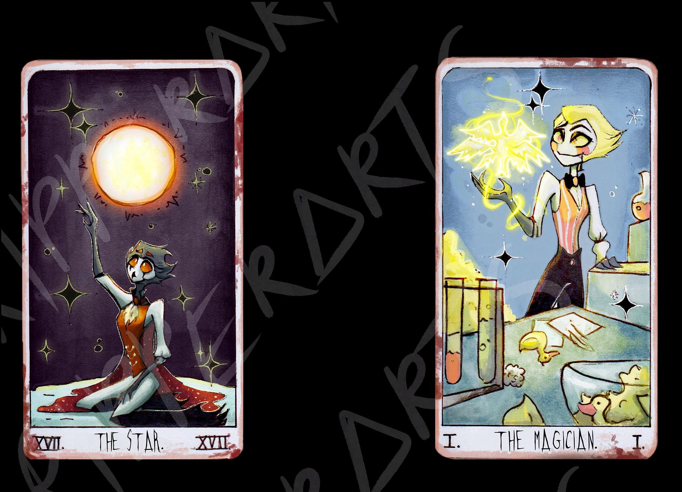 HELLUVAVERSE Hazbin Hotel&helluva Boss Tarot Card Stickers - Etsy