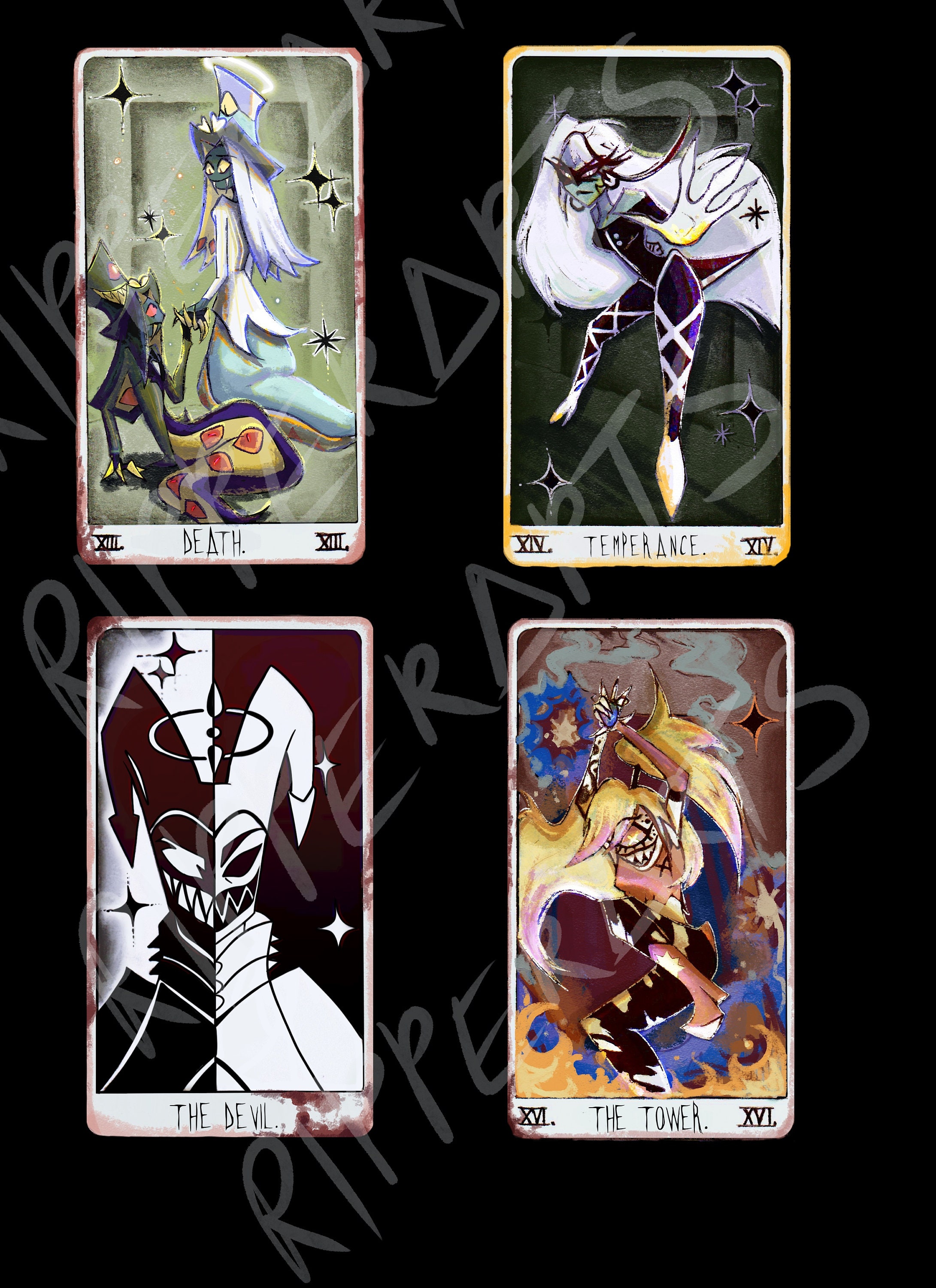 HELLUVAVERSE Hazbin Hotel&helluva Boss Tarot Card Stickers - Etsy