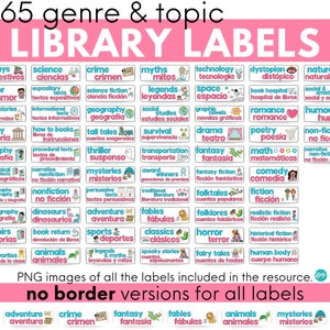 Bilingual Classroom Library Labels | Blue/red Font | Dual-language ...