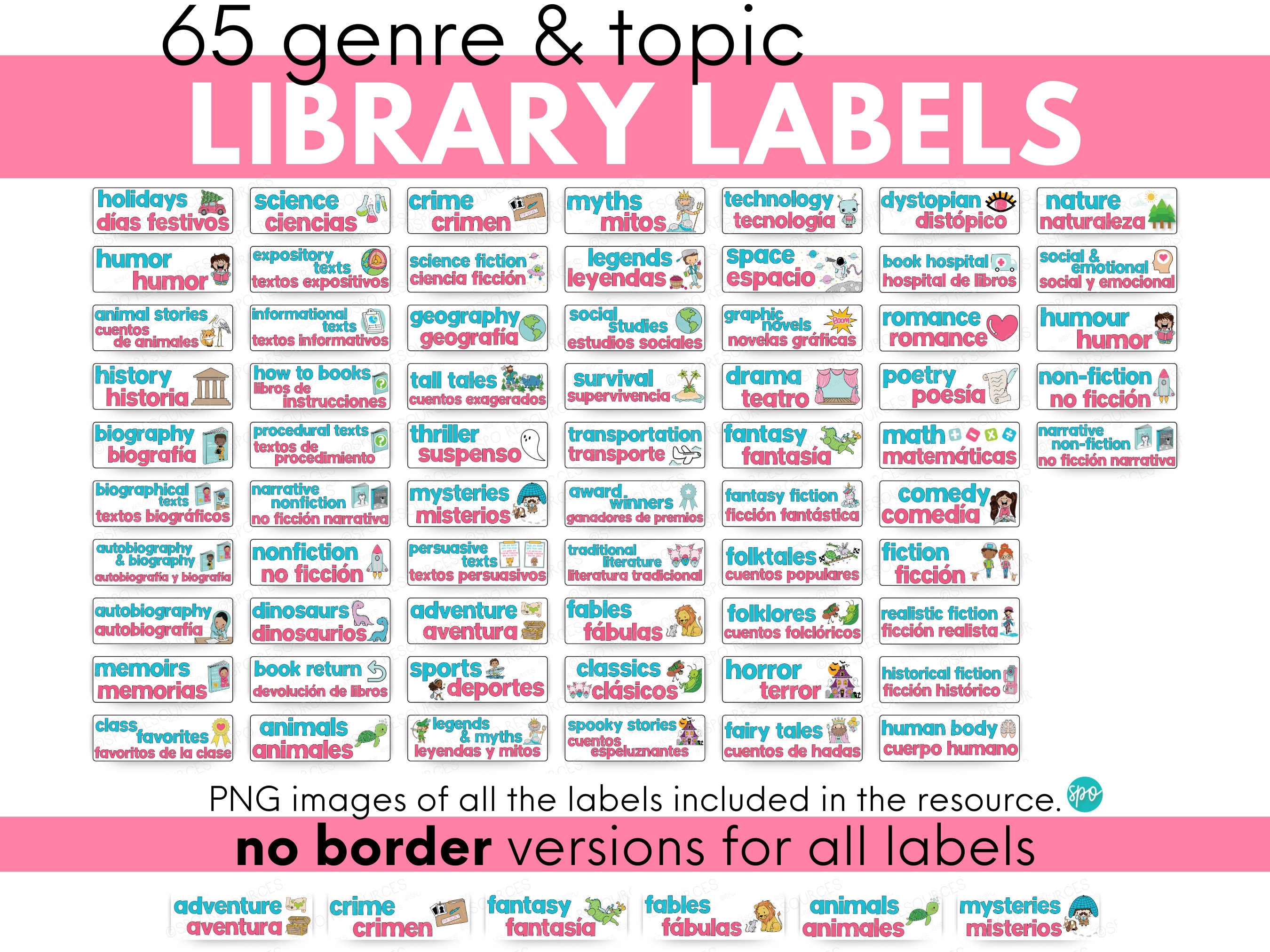 Bilingual Classroom Library Labels | Blue/red Font | Dual-language ...