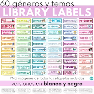 Etiquetas De La Biblioteca De Aula Por Género Y Tema | Spanish ...