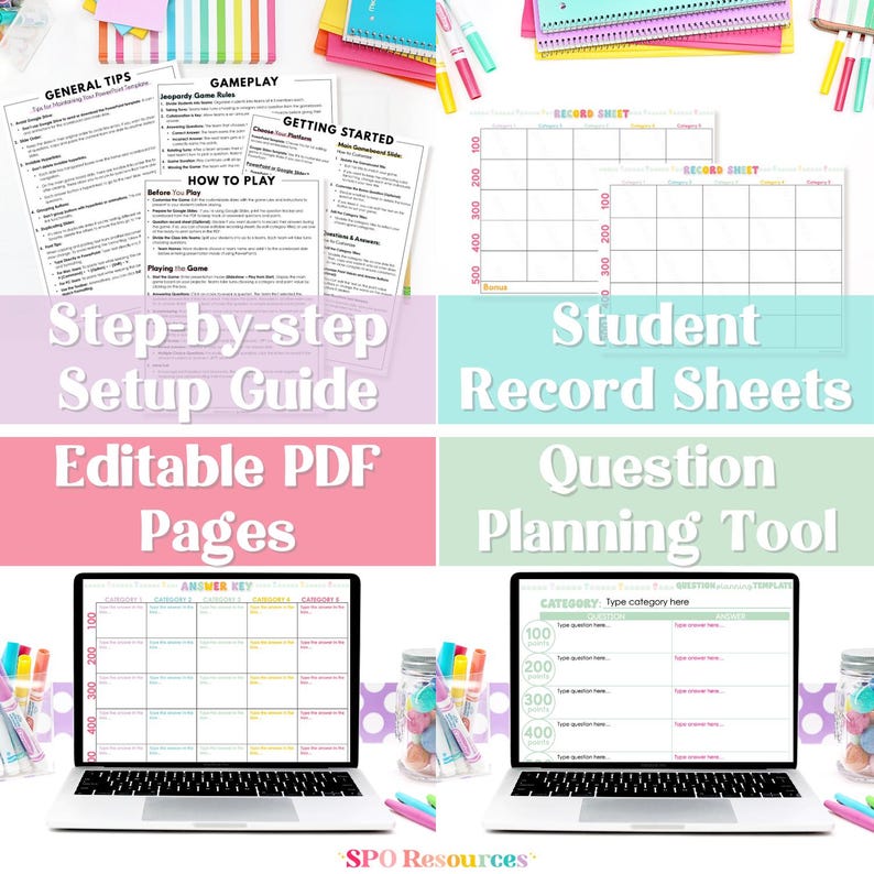 Spring Theme Jeopardy Game Template | Editable Classroom Game Show for ...