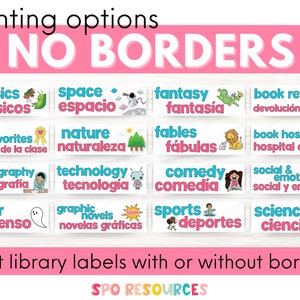 Bilingual Classroom Library Labels | Blue/red Font | Dual-language ...