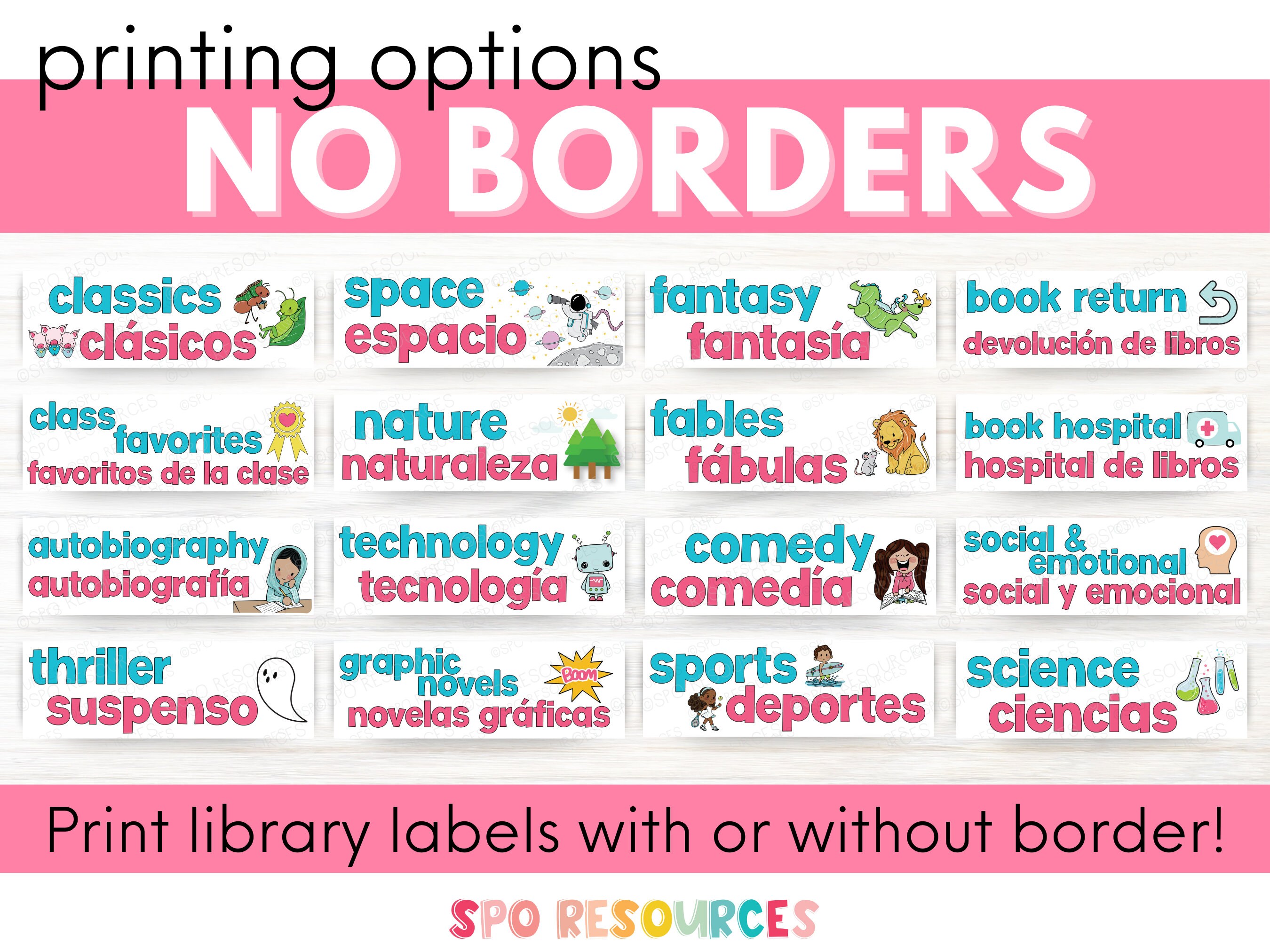 Bilingual Classroom Library Labels | Blue/red Font | Dual-language ...