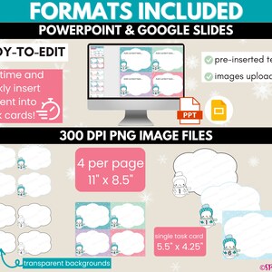 Snowman Editable Task Card Template Winter Task Cards- Commercial Use ...