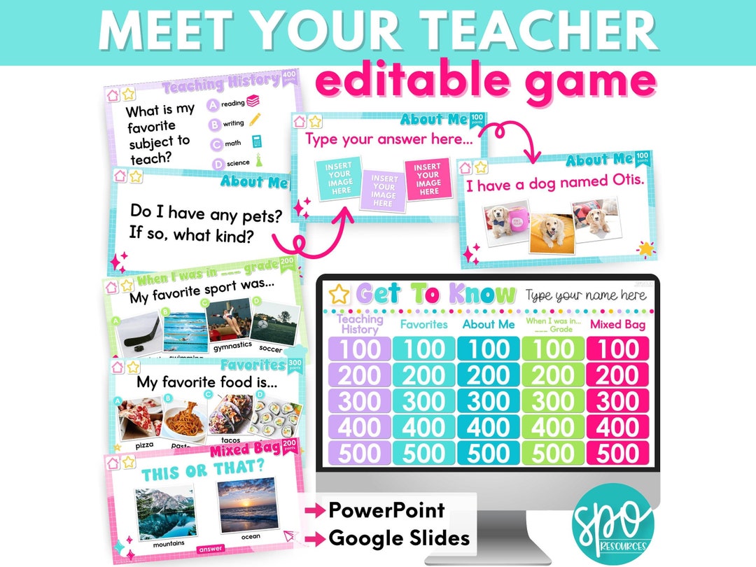 Meet the Teacher Jeopardy Game: Editable Powerpoint & Google Slides ...