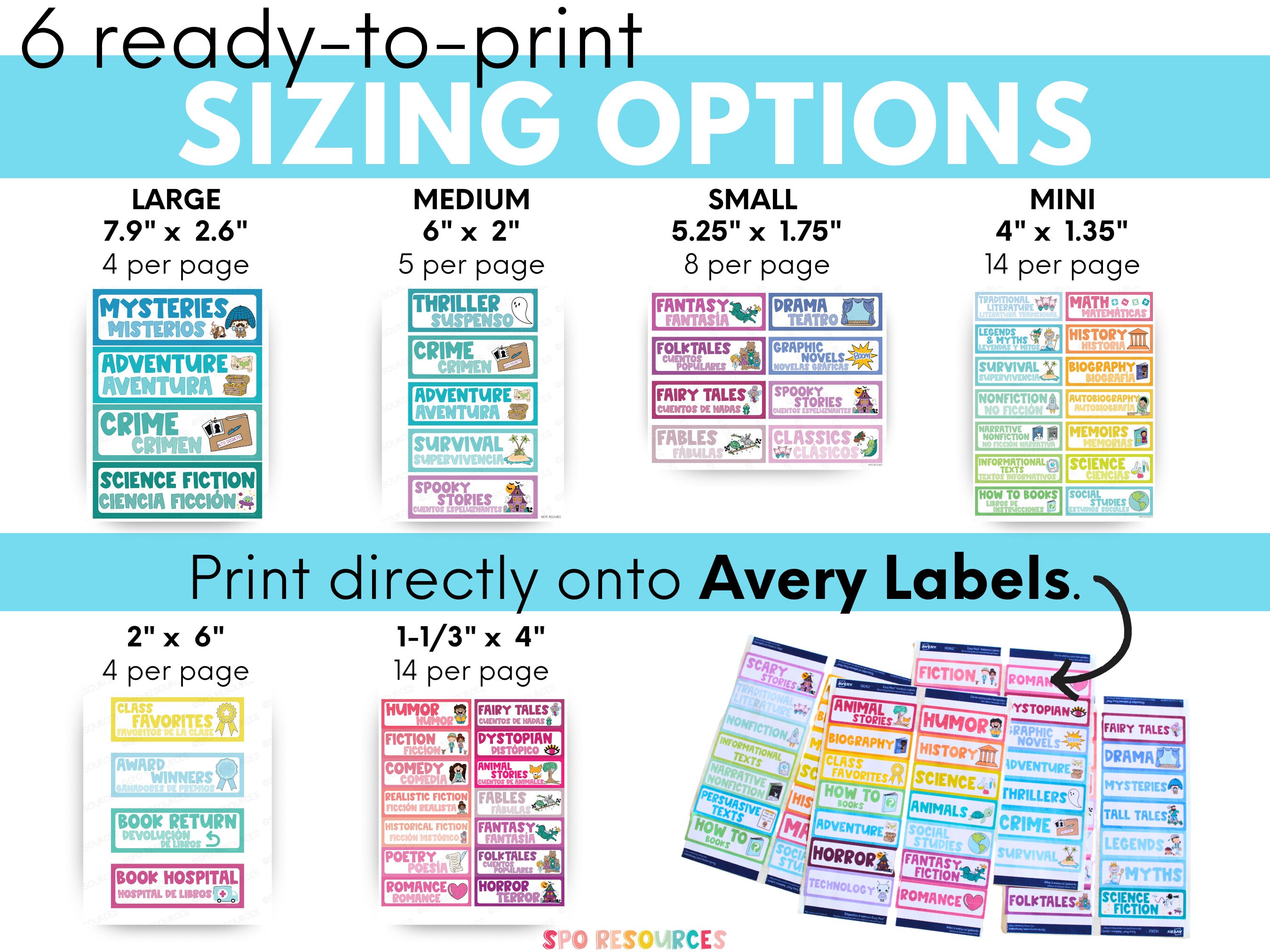 Bilingual Classroom Library Labels by Genre and Topic Dual Language ...