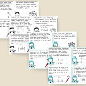 Winter Holiday Math Task Cards Multiplicative Comparison Word Problems ...