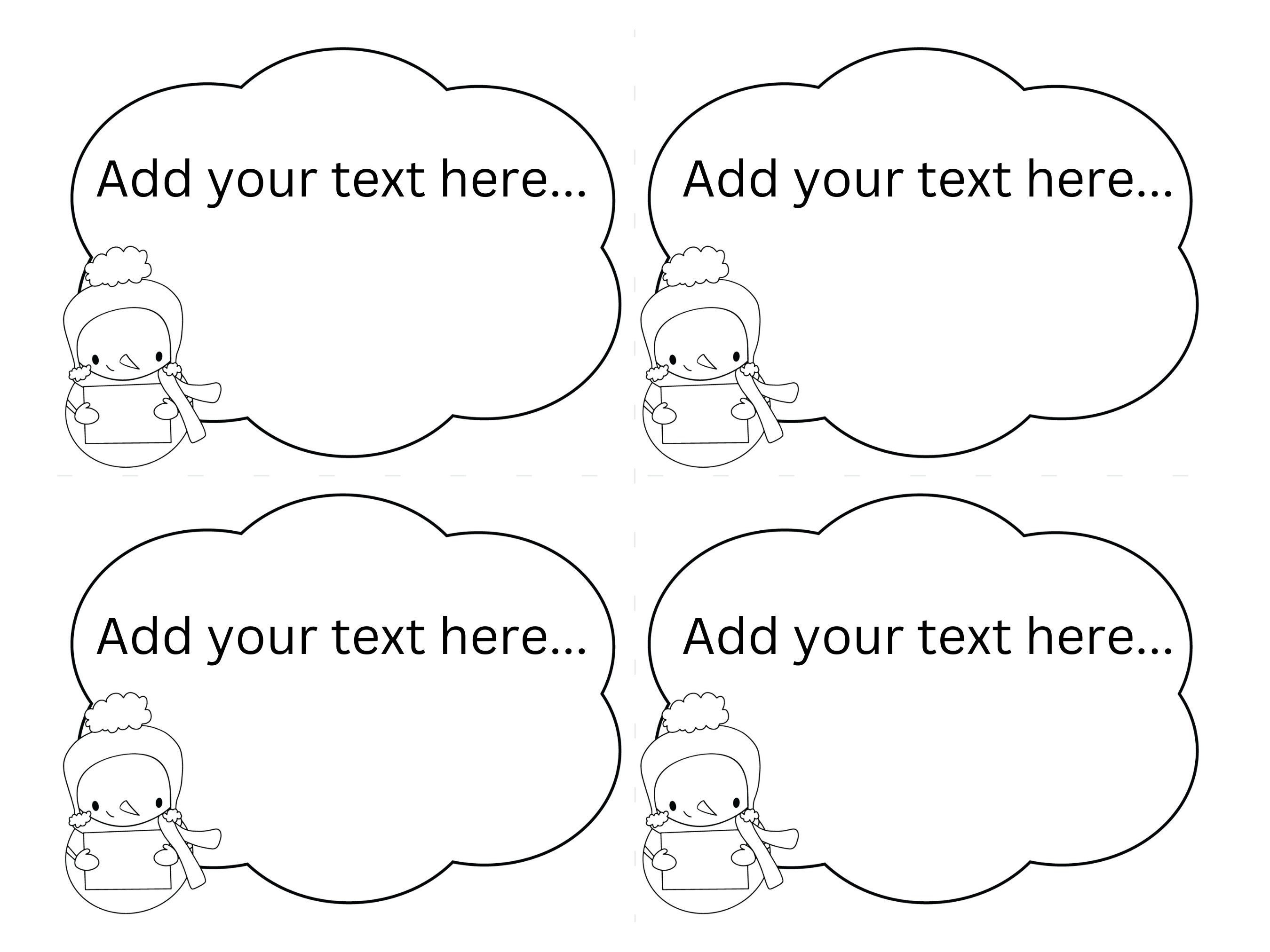 Snowman Editable Task Card Template Winter Task Cards- Commercial Use ...