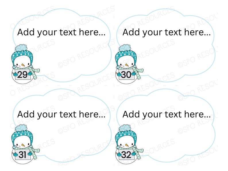 Snowman Editable Task Card Template Winter Task Cards- Commercial Use ...