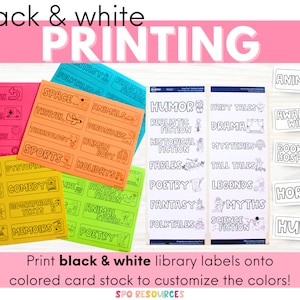 Classroom Library Labels by Genre & Topic for Book Bins and Bookshelves ...