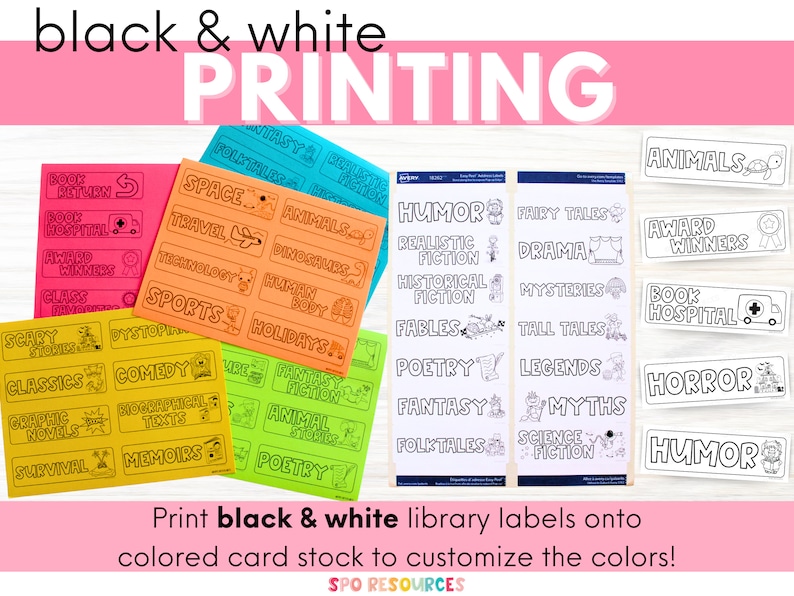 Classroom Library Labels by Genre & Topic for Book Bins and Bookshelves ...