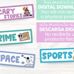 Etiquetas De La Biblioteca De Aula Por Género Y Tema | Spanish ...