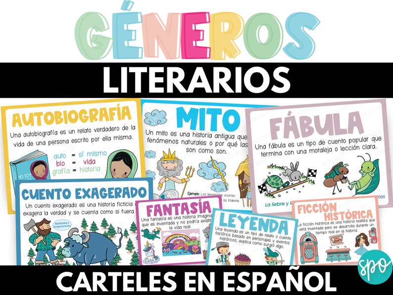 Carteles De Géneros De Lectura | Pósteres De Género Literario En ...