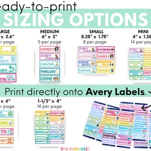 Classroom Library Labels by Genre & Topic for Book Bins and Bookshelves ...