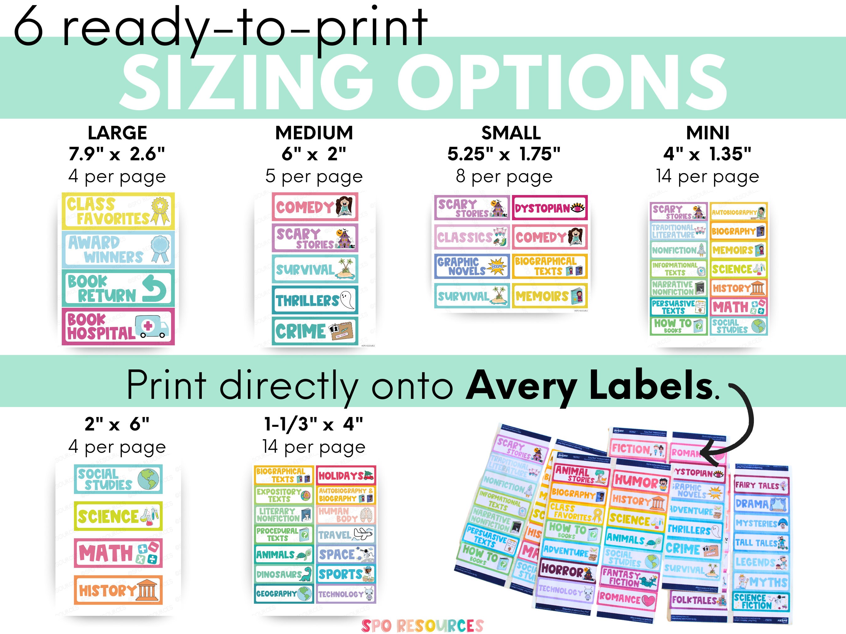 Classroom Library Labels by Genre & Topic for Book Bins and Bookshelves ...