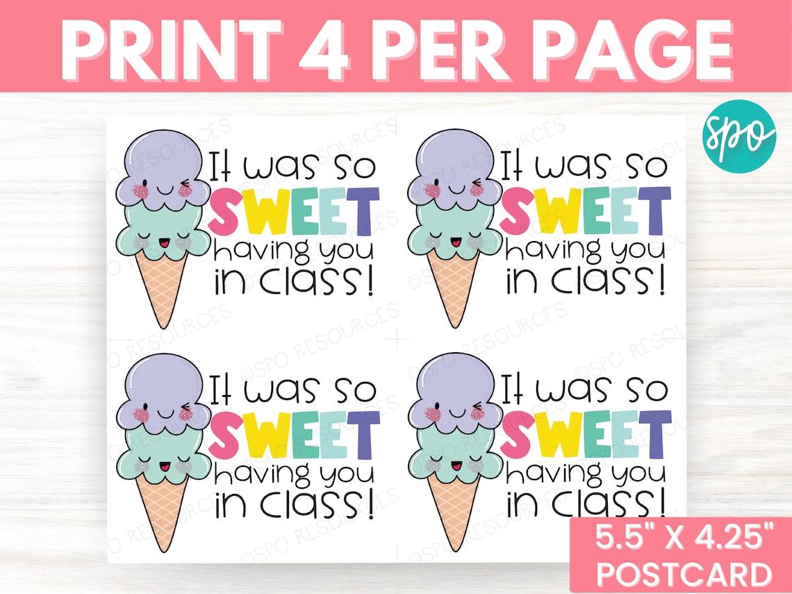 End of Year Thank You Cards & Gift Tag Labels From Teachers to Students ...