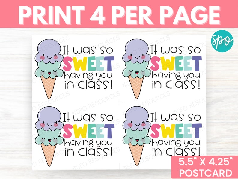 End of Year Thank You Cards & Gift Tag Labels From Teachers to Students ...