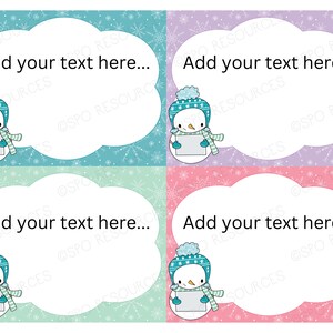 Snowman Editable Task Card Template Winter Task Cards- Commercial Use ...