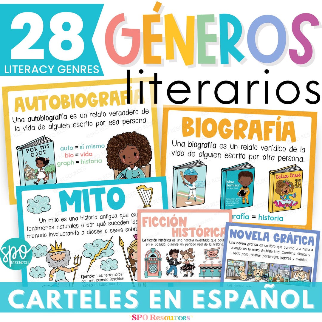 Spanish Genre Posters | Carteles De Géneros Literarios En Español ...