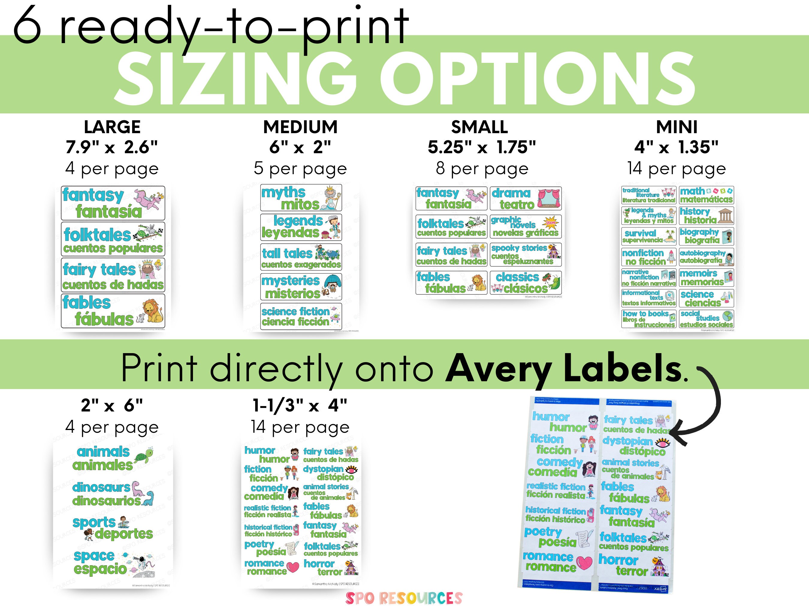 Spanish-english Classroom Library Labels | Dual-language Book Bin Tags ...