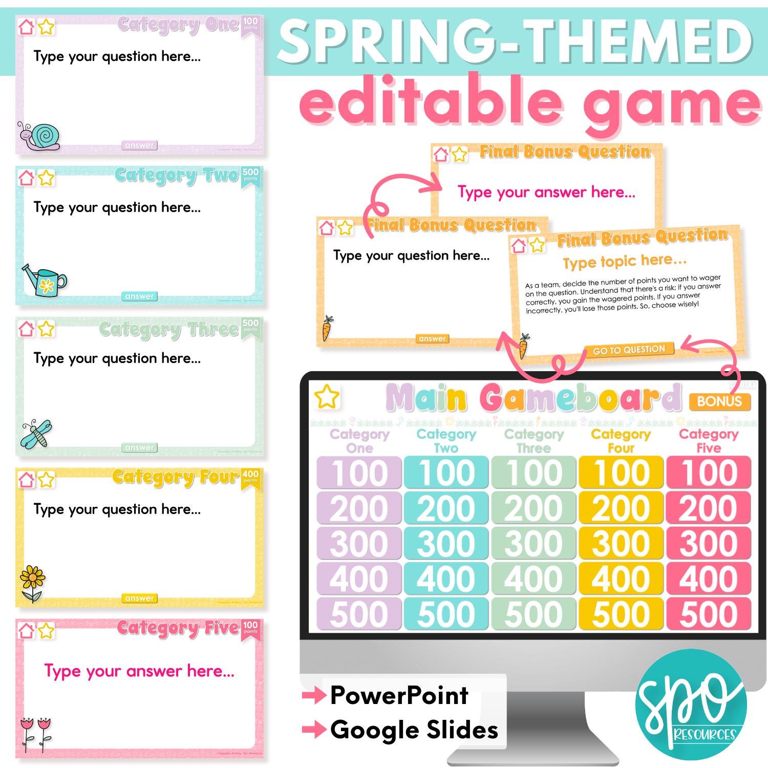 Spring Jeopardy Review Game Template Google Slides & Powerpoint ...
