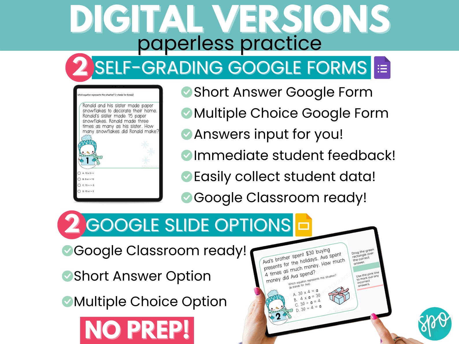 Winter Holiday Math Task Cards Multiplicative Comparison Word Problems ...