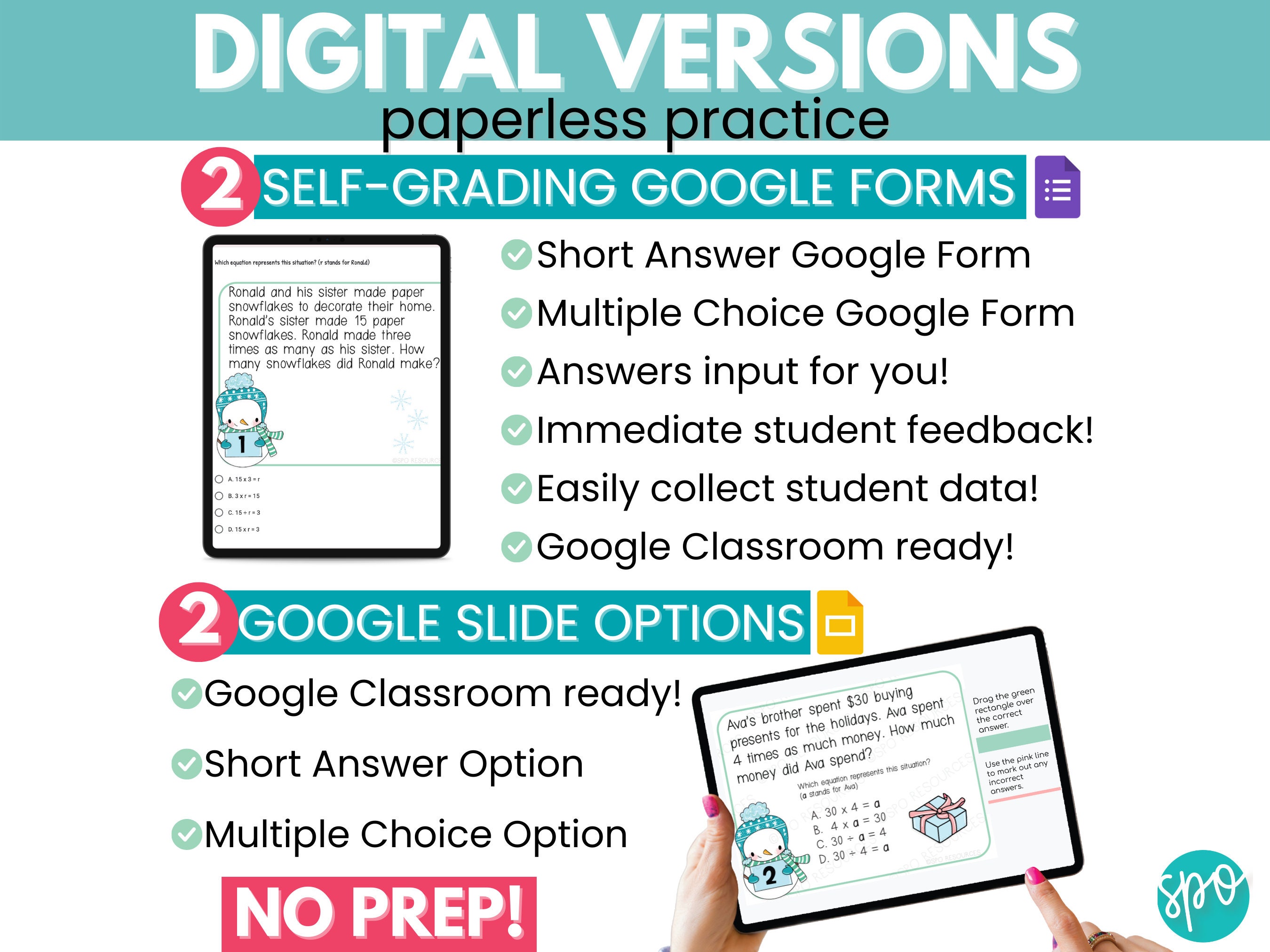 Winter Holiday Math Task Cards Multiplicative Comparison Word Problems ...