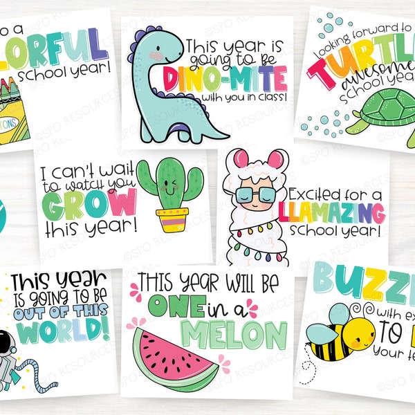 End of Year Thank You Cards & Gift Tag Labels From Teachers to Students ...