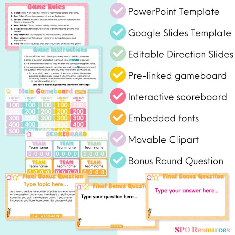 Spring-themed Jeopardy Game Template: Editable Classroom Powerpoint ...