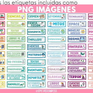 Etiquetas De La Biblioteca De Aula Por Género Y Tema | Spanish ...