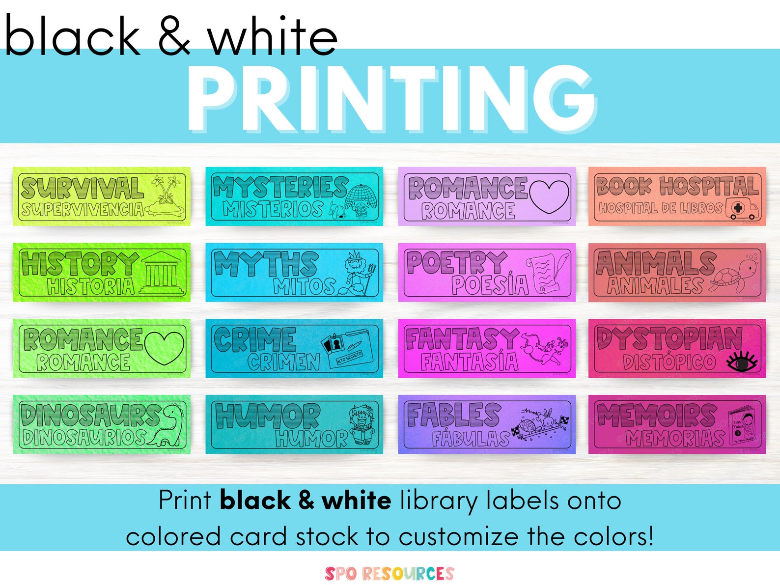 Bilingual Classroom Library Labels | Spanish & English Genre Tags ...