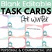 Snowman Editable Task Card Template Winter Task Cards- Commercial Use ...