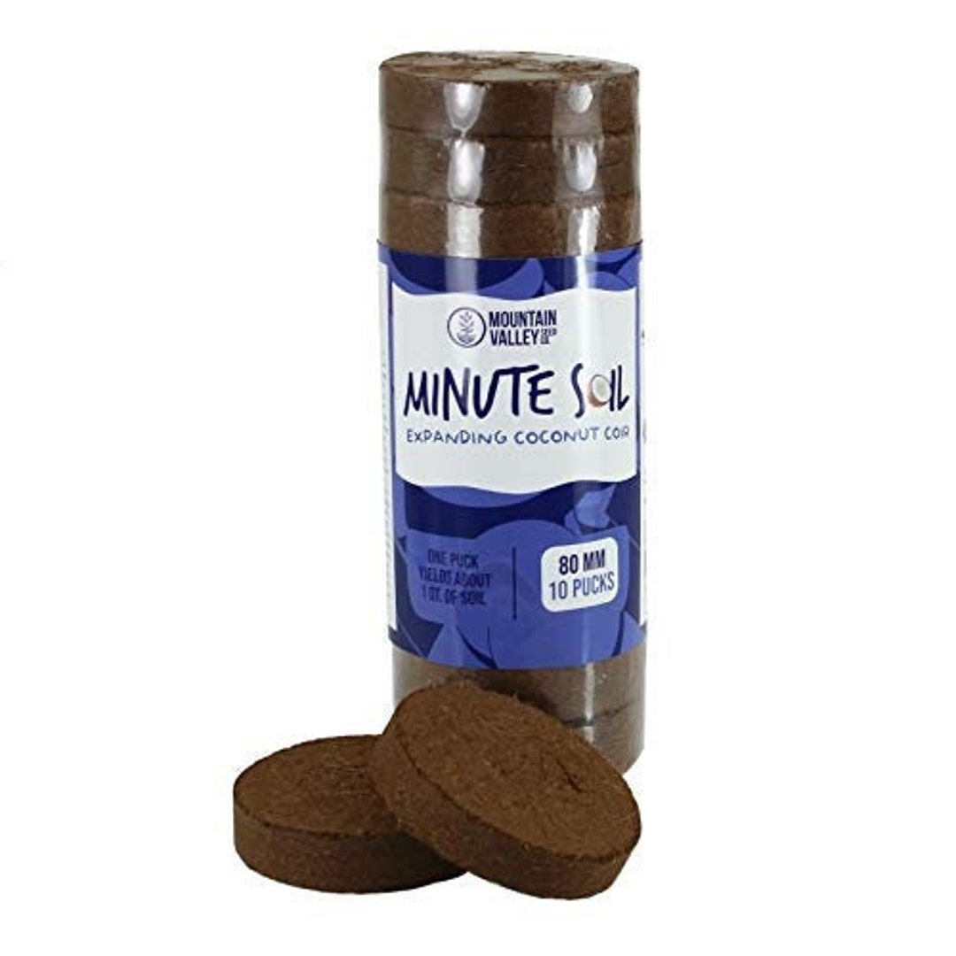 Minute Soil - Compressed Coco Coir Fiber Grow Medium - 80 MM Pucks - 10 ...
