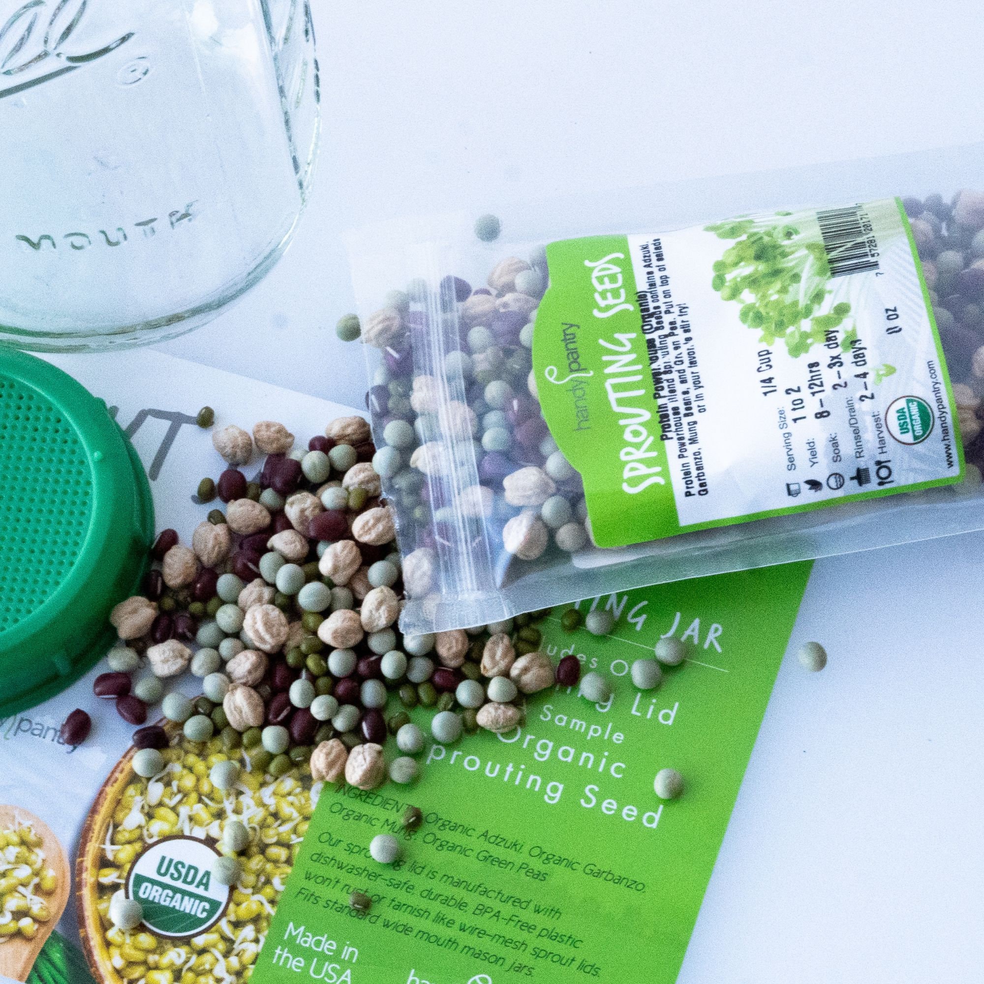 Sprouting Jar Lid Kit With Seeds Includes Wide Mouth Half - Etsy