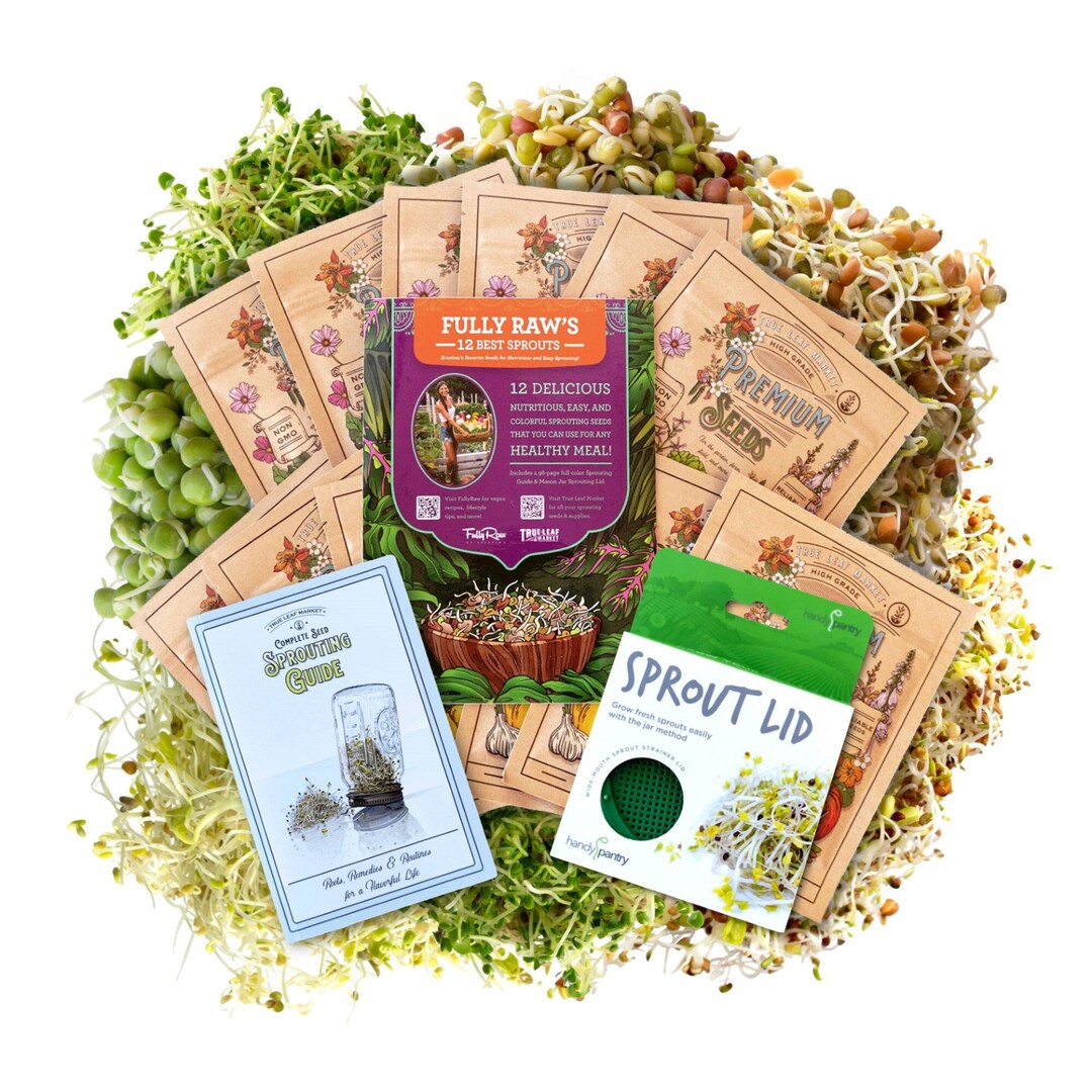 Seed Sprouting Kit - Fully Raw's 12 Best Sprouts - Etsy