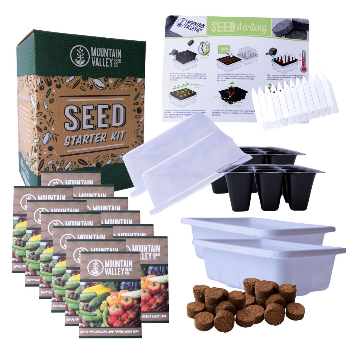 Salad & Vegetable Garden Seed Starter Kit Deluxe 12 Non-gmo Varieties ...