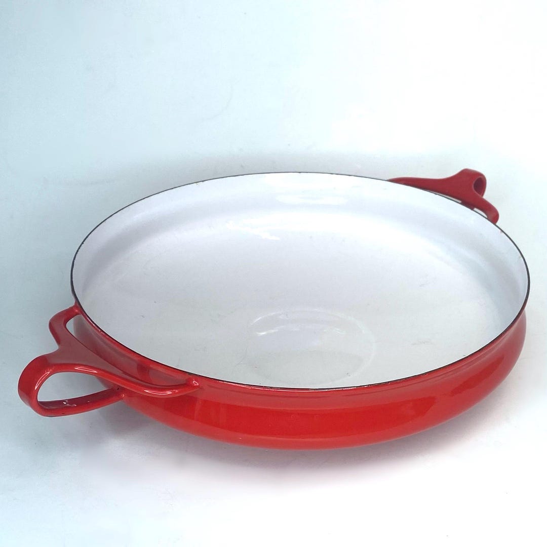 Vintage Dansk Kobenstyle Small Red Enamel 10” Paella Pan - Etsy