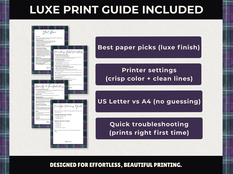 Vintage Scotland Stationery Set Printable, Letter Writing Paper, Cards ...