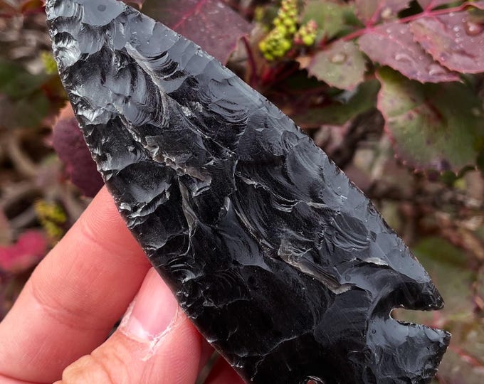 Silver Sheen Obsidian Spearhead - Premium, Hand-made Stone Tool - Etsy