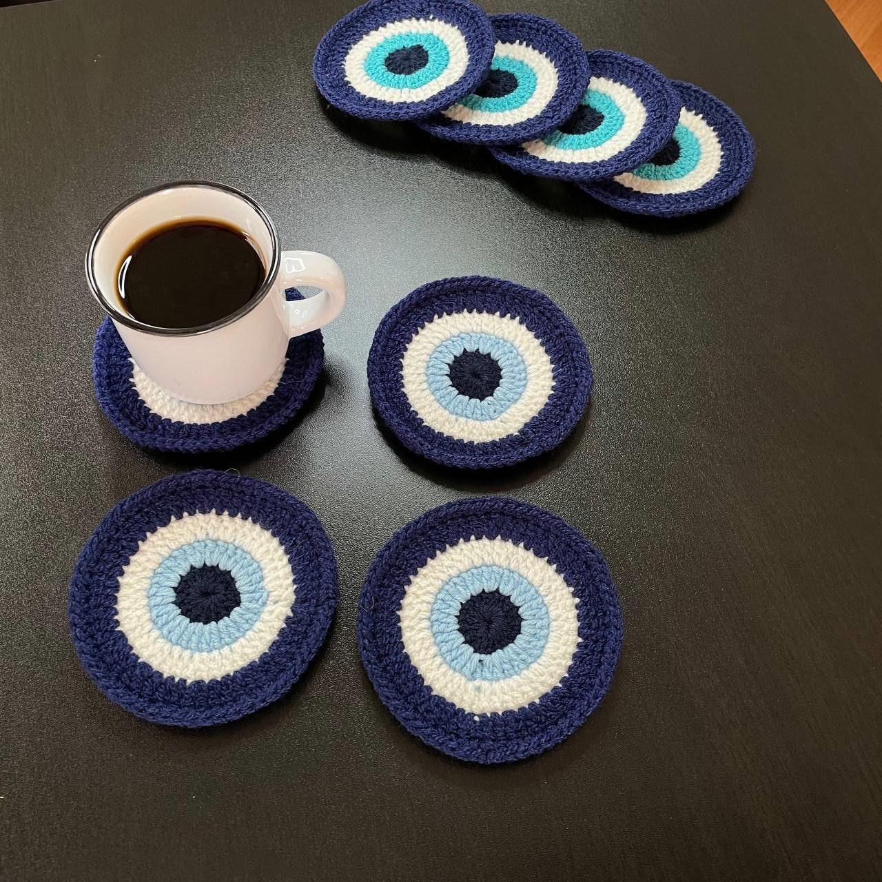 Evil Eye Coasters, Set of 4 ,blue Eye Coasters - Etsy