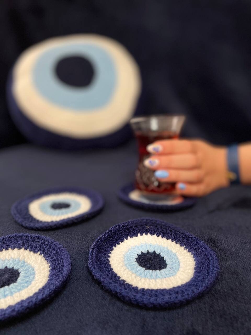 Evil Eye Coasters, Set of 4 ,blue Eye Coasters - Etsy