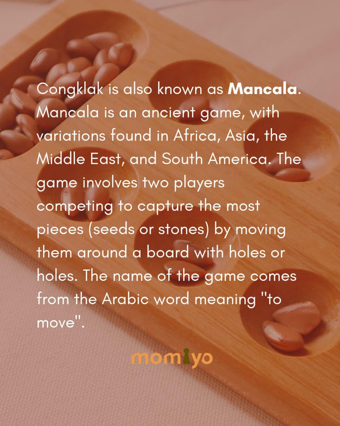 MOMIYO Wooden Congklak Mancala Game Set | Handmade Traditional Board ...