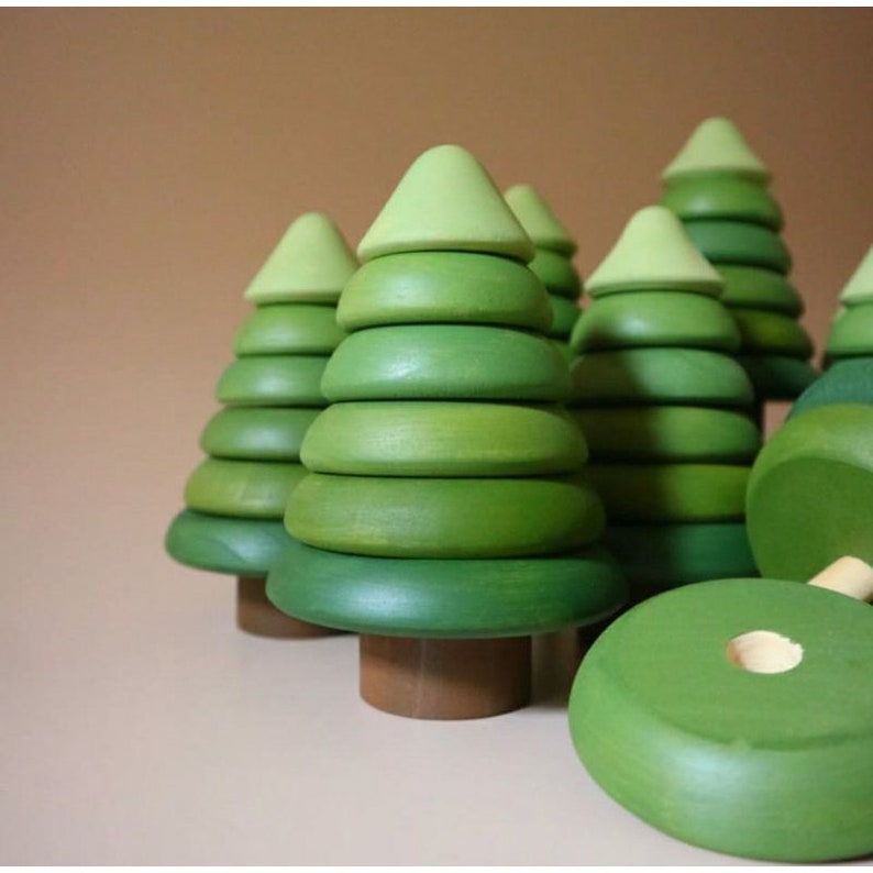 Wooden Tree Ring Stacker Toys - Etsy